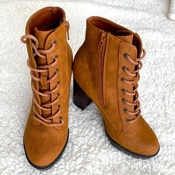 Primark | Shoes | Primark Brown Leather Boots With Heels Size 6 | Poshmark
